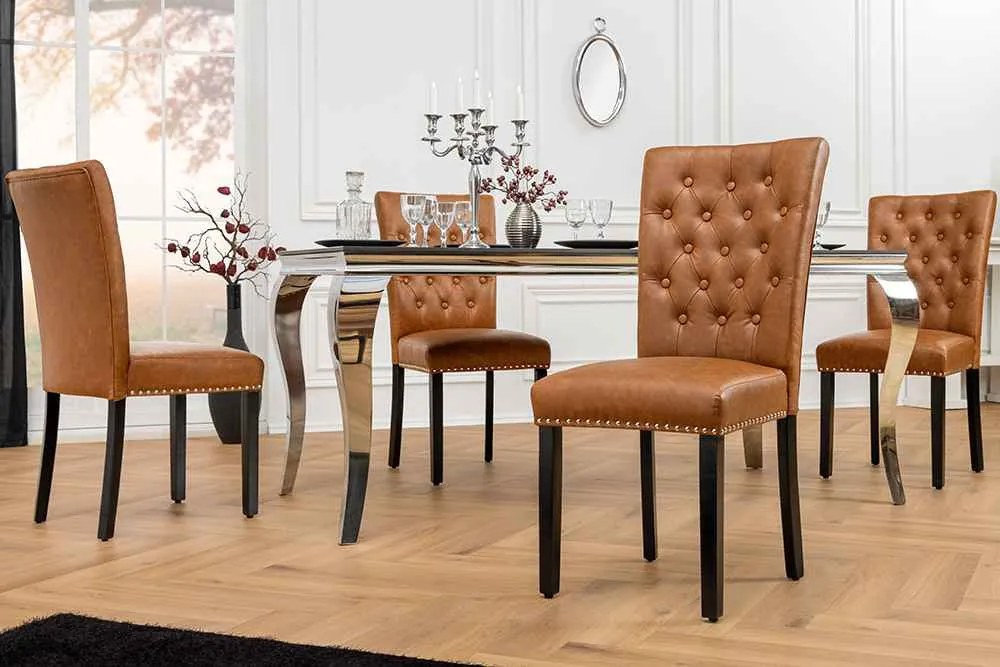 Designová židle Queen koňaková