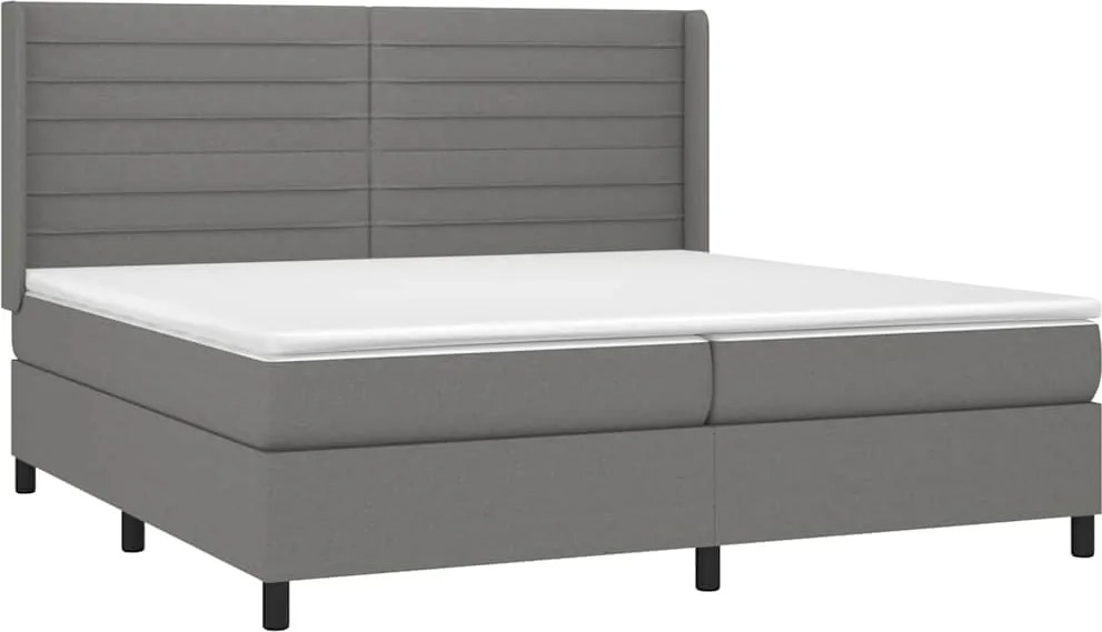Box spring postel s matrací tmavě šedá 200x200 cm textil 3131538