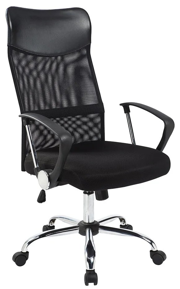 Ergonomická kancelářská židle s vysokou opěrkou - černá