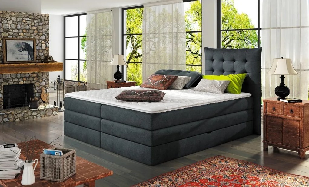 Luxusní box spring postel Auris 180x200 Potah WSL : Potah Prémiová eko-kůže Vienna 04 cappucino