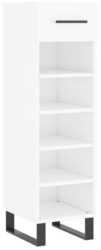 vidaXL Botník bílý s vysokým leskem 30 x 35 x 105 cm kompozitní dřevo
