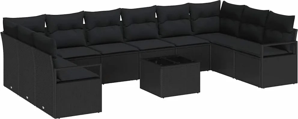 Set pohovek 11 ks Černá polyratan 3346573