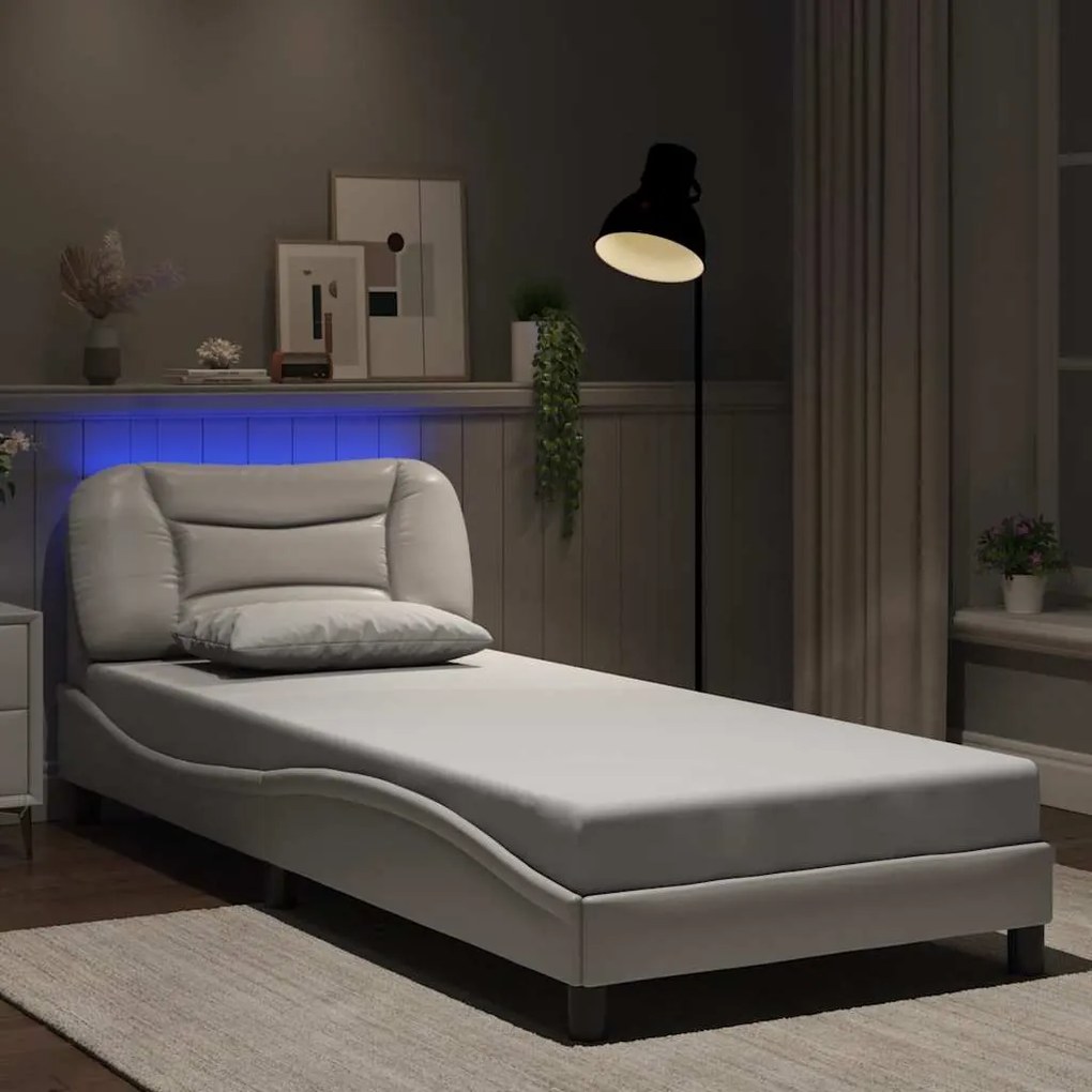 Rám postele s LED bez matrace Hvar bílý 80 x 200 cm 3213893