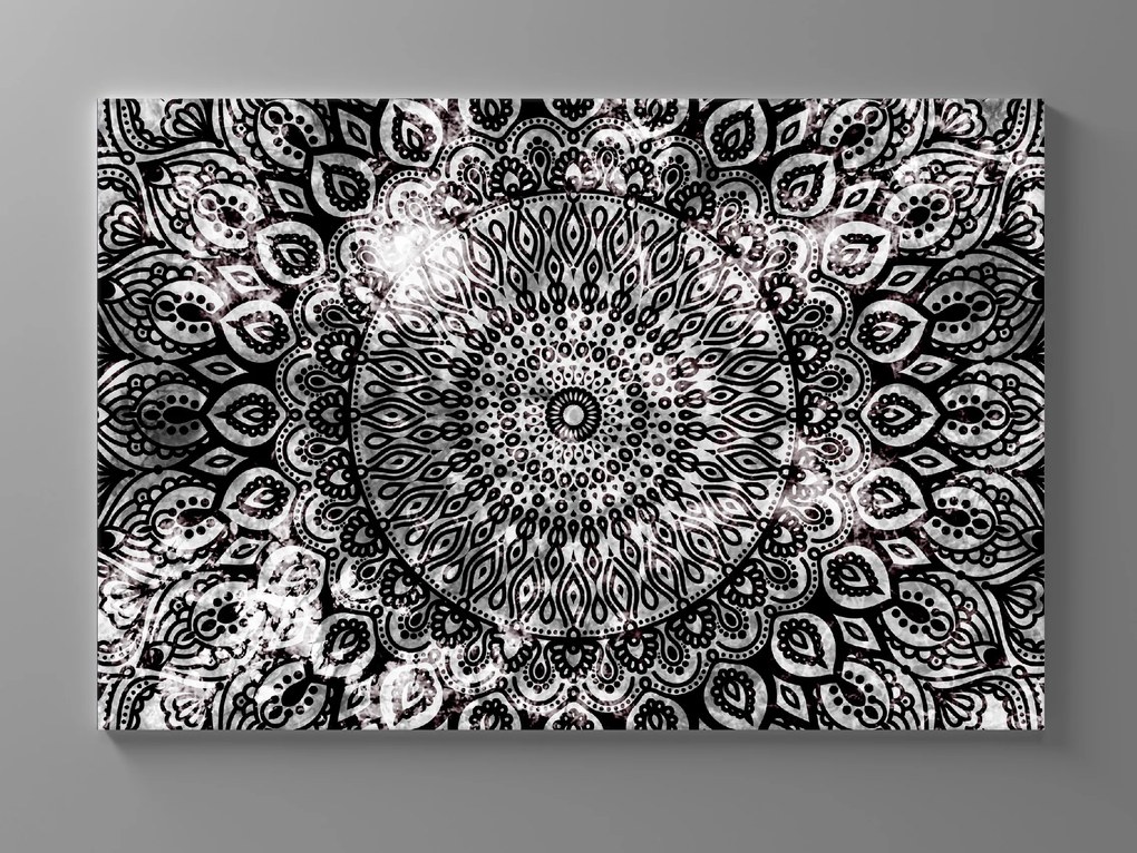 Obraz černobílá mandala Rozměr: 150 x 100 cm