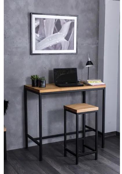 Barový stolek s deskou v dekoru dub METRO 110x60x100