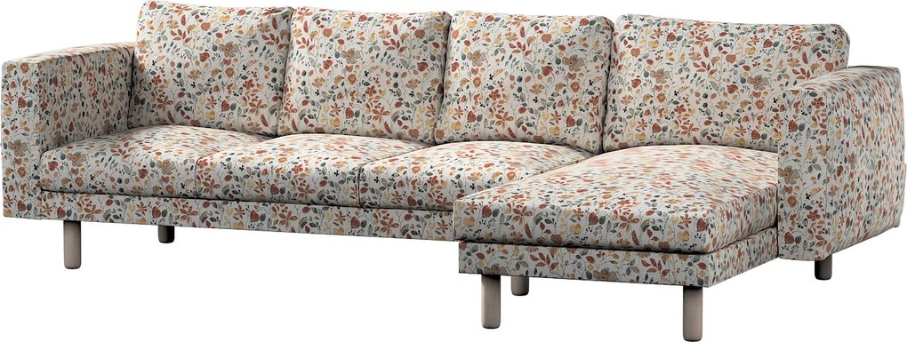Potah na pohovku IKEA Norsborg 4-místná se šezlongem barva oranžová látka pletený vzor, vzorované