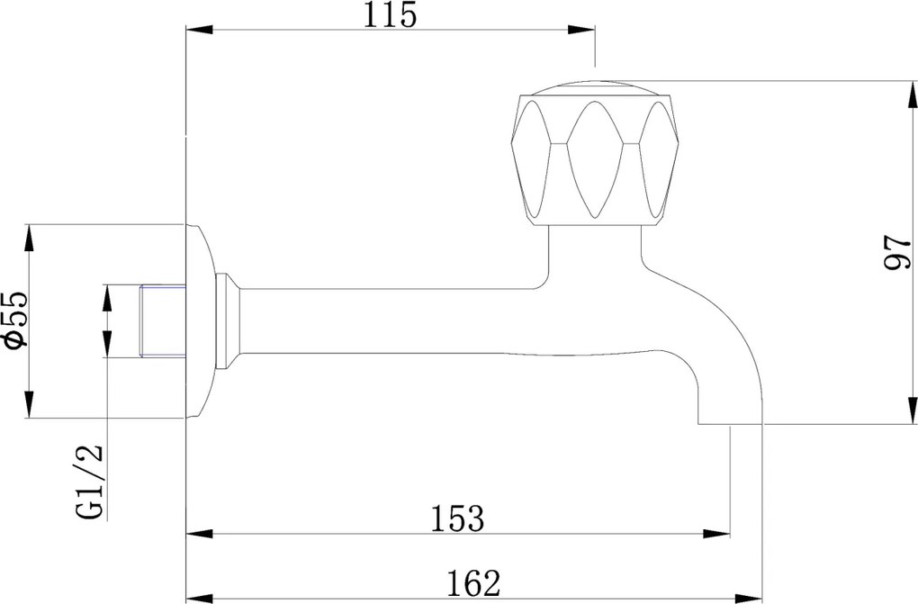 Baterie umyvadlová, na studenou vodu, chrom, BALLETTO