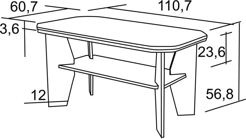 Bradop Konferenční stolek Rudolf I. K165 | Provedení: DB - dub bordeaux