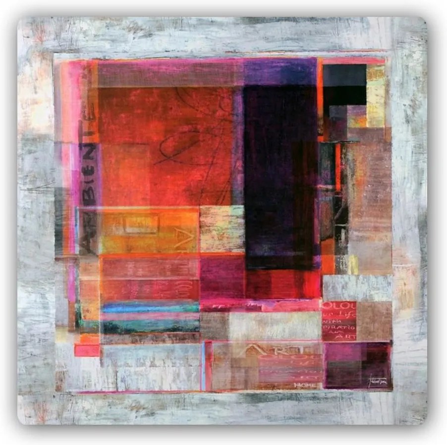 CARO Kovový obraz - Artistic Abstraction 30x30 cm