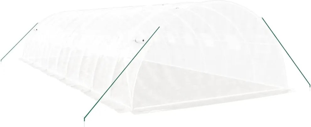 Skleník s ocelovým rámem bílý 40 m² 10 x 4 x 2 m 3188075