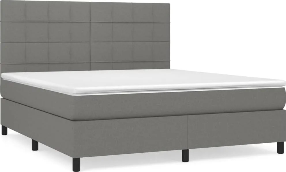 Box spring postel s matrací tmavě šedá 160x200 cm textil 3141786