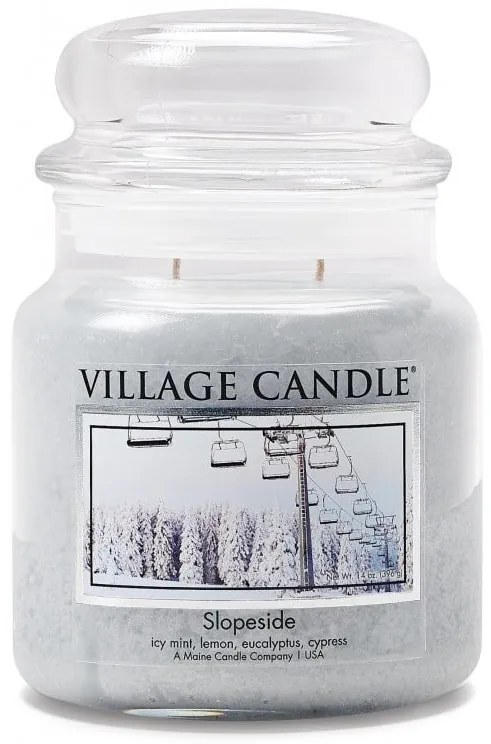 VILLAGE CANDLE Svíčka Village Candle - Slopeside 390 g, šedá barva, sklo, vosk