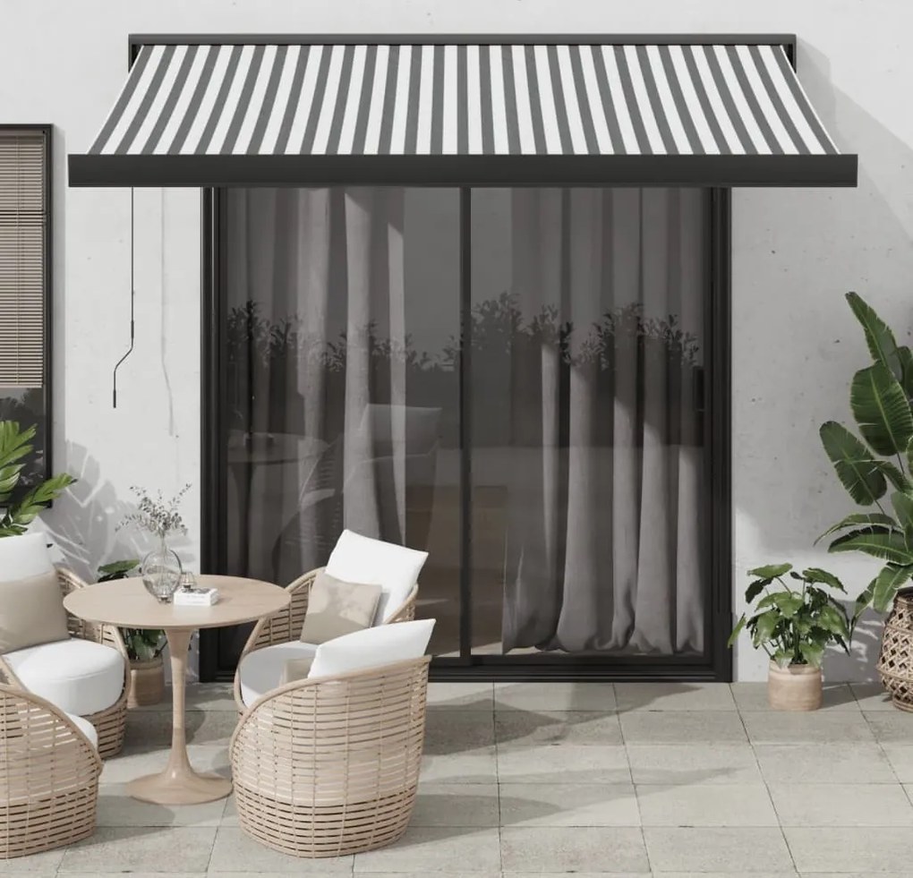 vidaXL Kazetová markýza na ruční ovládání 350 cm [3052671] Barva: Krémová (bílý rám)