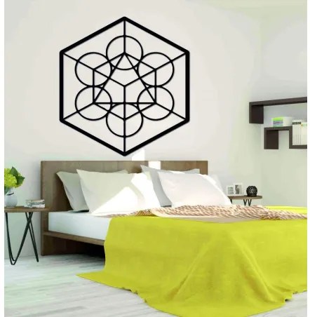 Dřevěný geometrický obraz na zeď žně  l SENTOP PR0336