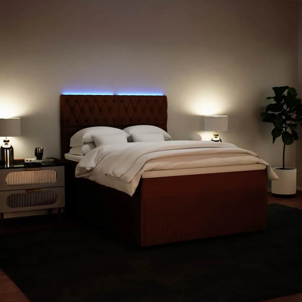 Box spring postel s matrací růžová 140x200 cm samet 3294669