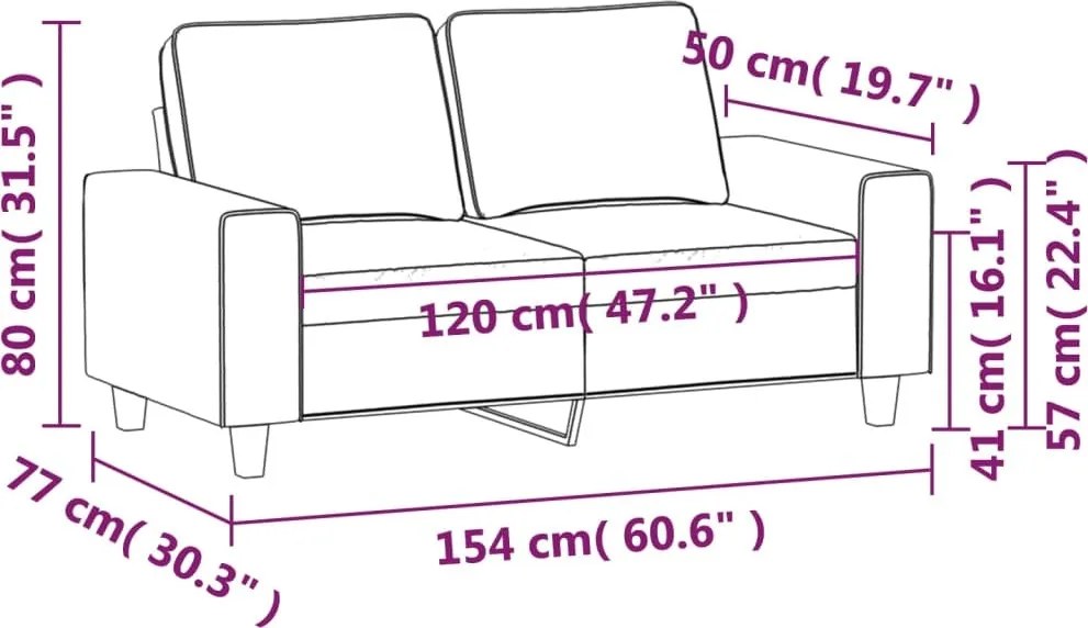 vidaXL 2místná pohovka 120 cm textil [359387] Barva: Černá