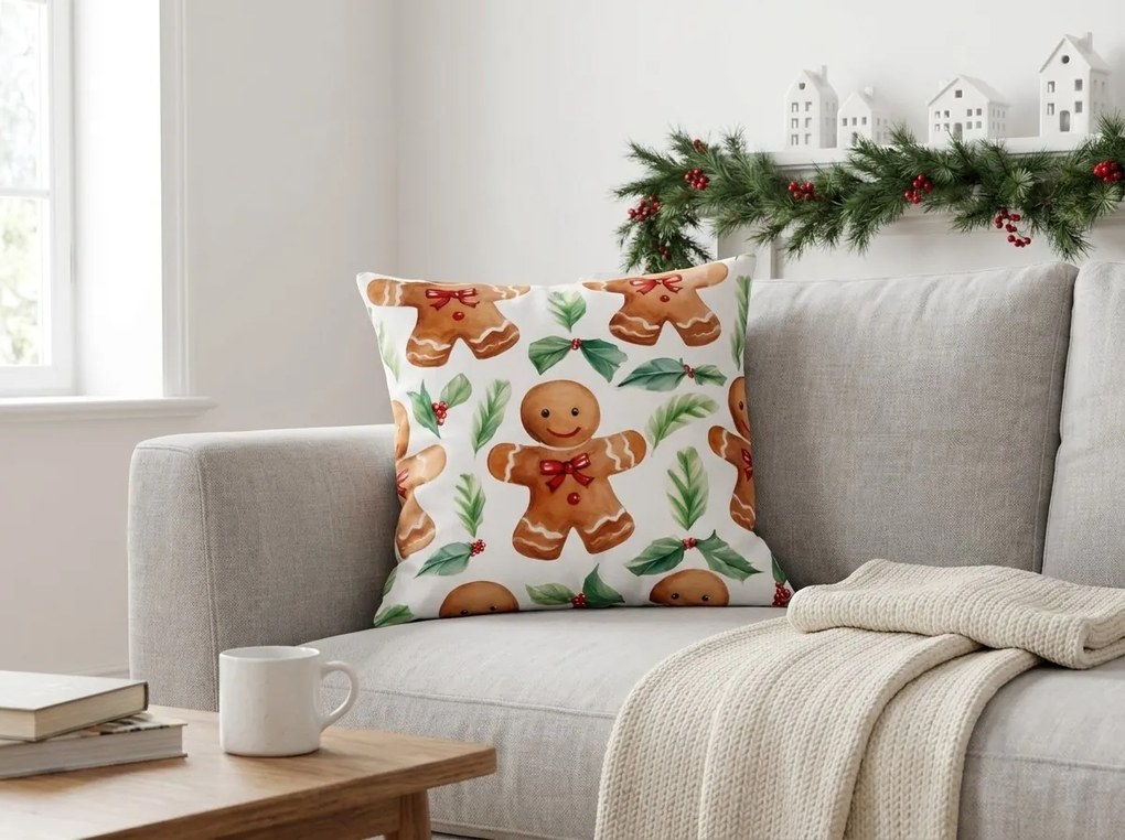 Flanelový povlak na polštář MERRY GINGER 45x45 cm, barevný
