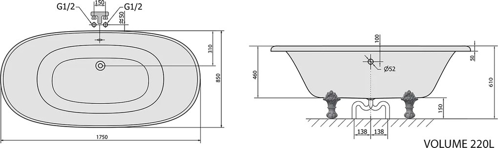 Polysan REGATA 175 x 85 cm 10221