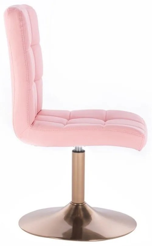 LuxuryForm DESIGN Otočná židle TOLEDO na zlatém talíři - růžová