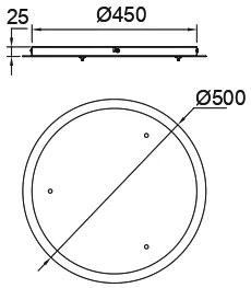 Mantra Elsa, černá stropní rozeta pro tři závěsy, průměr 50cm