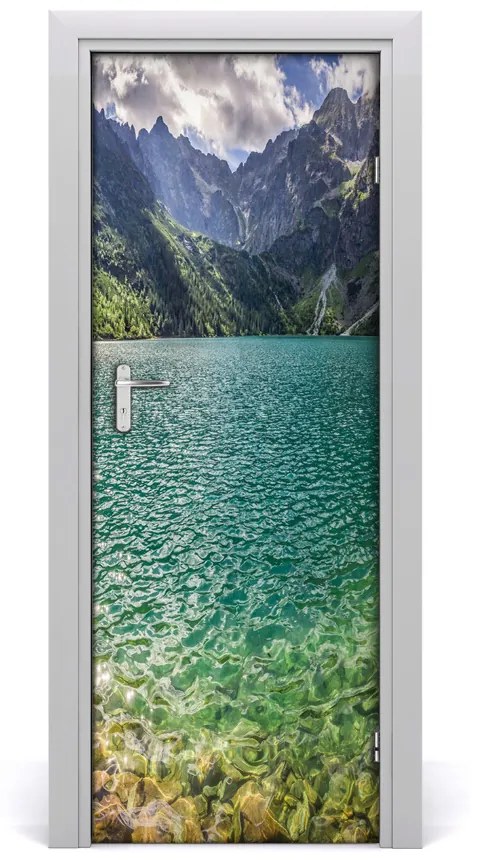 Fototapeta na dveře jezero v horách 75x205 cm