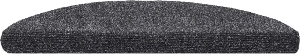 Schodové rohože samolepicí 15 ks 56 x 17 x 3 cm tmavě šedé, půlkulaté 132691