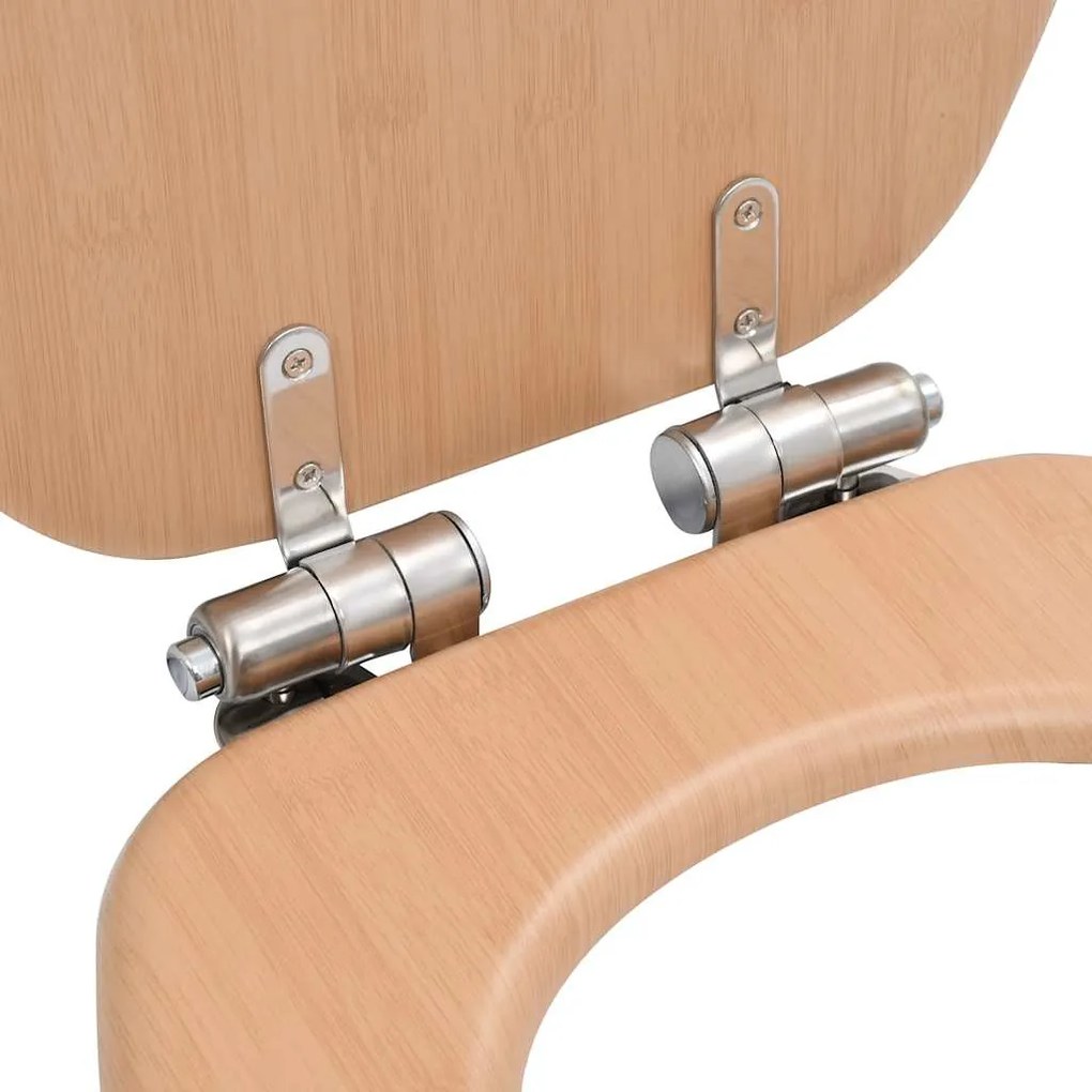 WC sedátko s funkcí pomalého sklápění 2 ks MDF motiv bambusu 276994