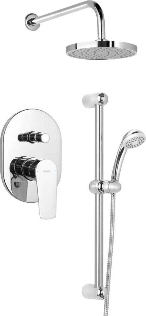 Aqualine Lotta - Sprchový set s baterií pod omítku, pro 2 spotřebiče, chrom LT744
