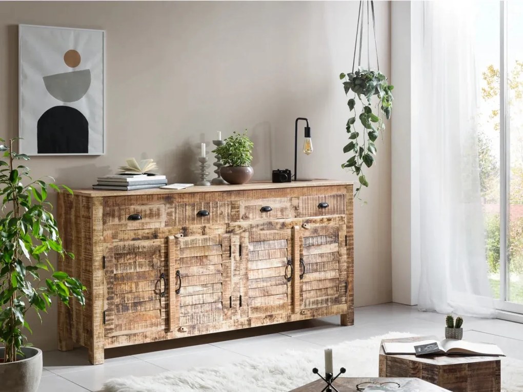 furniture-nabytek.cz - Masivní příborník Carino II z mangového dřeva, lakovaný, přírodní barva