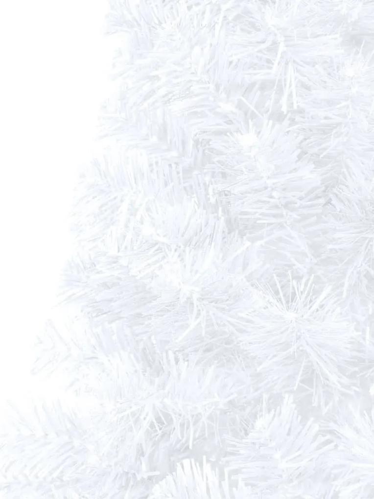 vidaXL Umělý vánoční půl stromek s LED a sadou koulí bílý 180 cm [3077656] Barva: Bílo-šedá