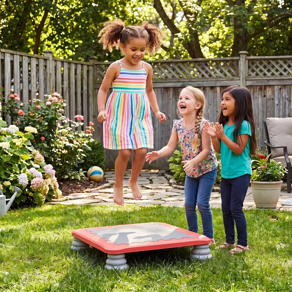 Costway Mini trampolína pro děti 65 cm velký trampolína odrazový – červený