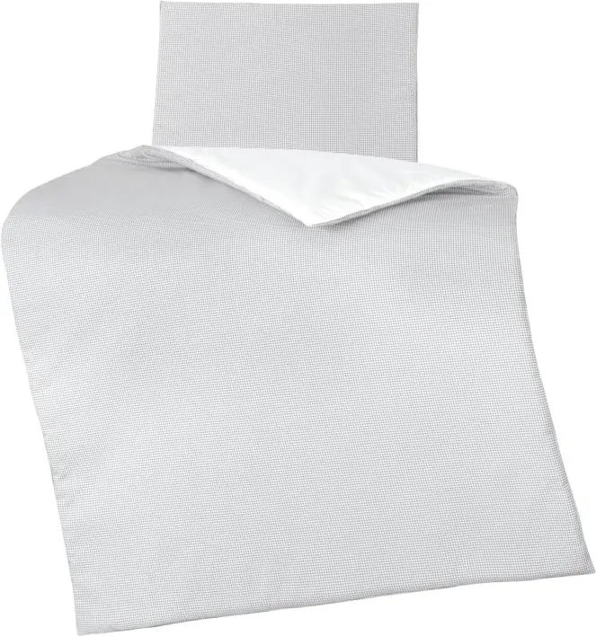 Bellatex Peřinka a polštářek pro kojence Šedá,Bílá 75x100 cm, 42x32 cm