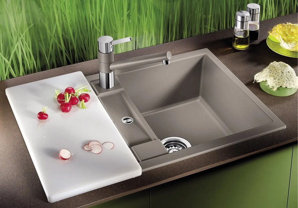Blanco Metra 45 S Compact, silgranitový dřez 680x500x190 mm, 1-komorový, šedá vulkán, BLA-527286
