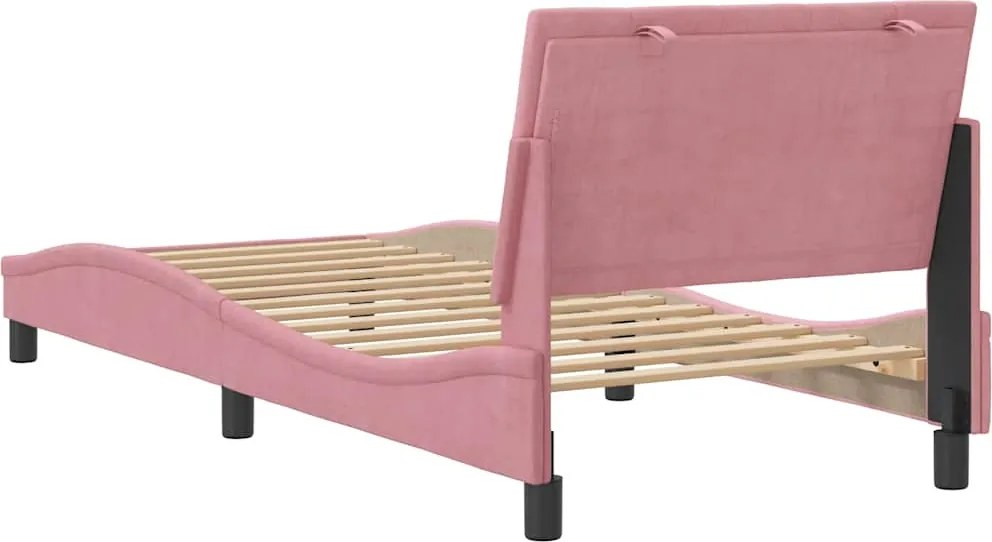 Rám postele bez matrace Hanko růžový 90x200 cm samet 3207830
