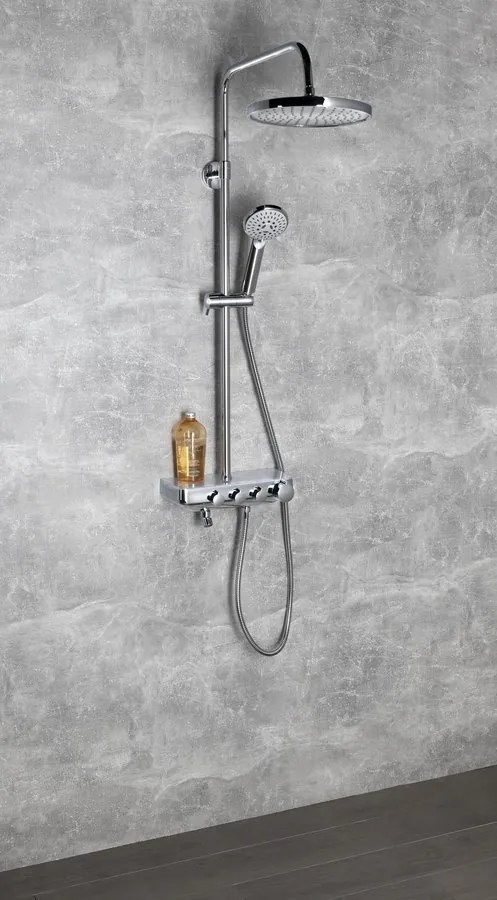 Aqualine Aqualine, FARRAO sprchový sloup s baterií a napouštěním, chrom, SL450