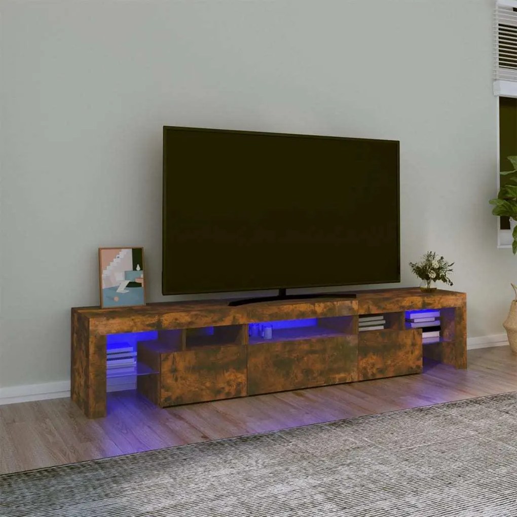 vidaXL TV skříňka s LED osvětlením 200x36,5x40 cm [3152810] Barva: Bílá