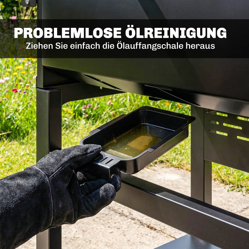 Plynový gril 9 KW 3 hořáky BBQ grilovací vozík z nerezové oceli včetně skládacího bočního stolku držák na koření spodní police 6 háčků