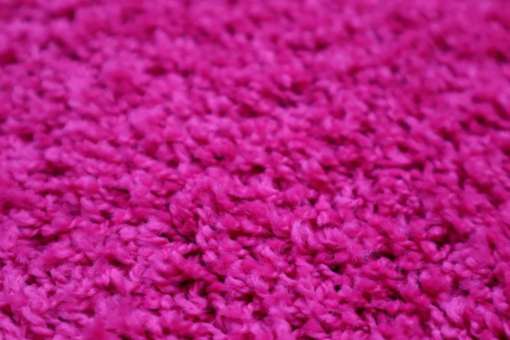 Vopi koberce Kusový koberec Color shaggy růžový kruh - 67x67 (průměr) kruh cm