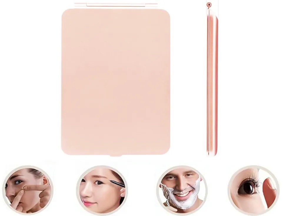 Verk Group Led osvětlené make-up zrcadlo skládací cestovní zrcadlo