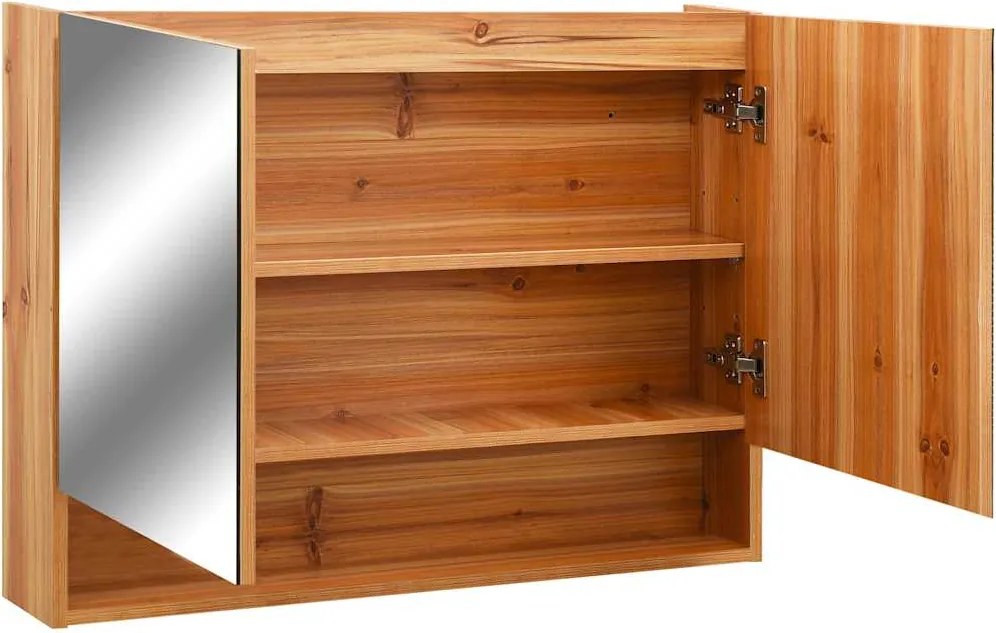 LED koupelnová zrcadlová skříňka dub 80 x 15 x 60 cm MDF 323606