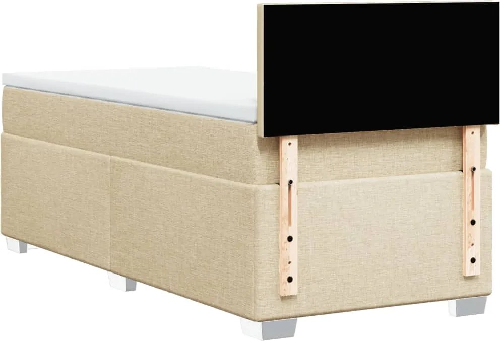 Box spring postel s matrací krémová 90x190 cm textil 3285741