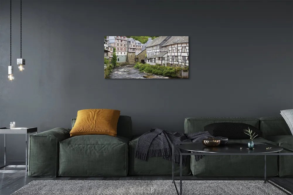 Obrazy na plátně Germany Staré budovy River 125x50 cm