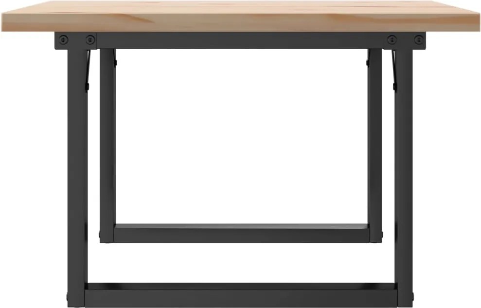 Konferenční stolek s O rámem 70x70x40,5cm borové dřevo a ocel 3282727