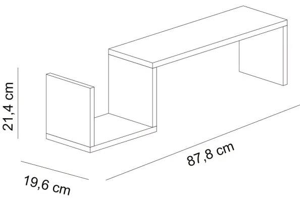 Nástěnná police BIENCE 21,4x87,8 cm bílá
