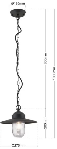 Orion AL 11-1318 - Venkovní závěsné svítidlo EDWARD 1xE27/60W/230V IP44 černá