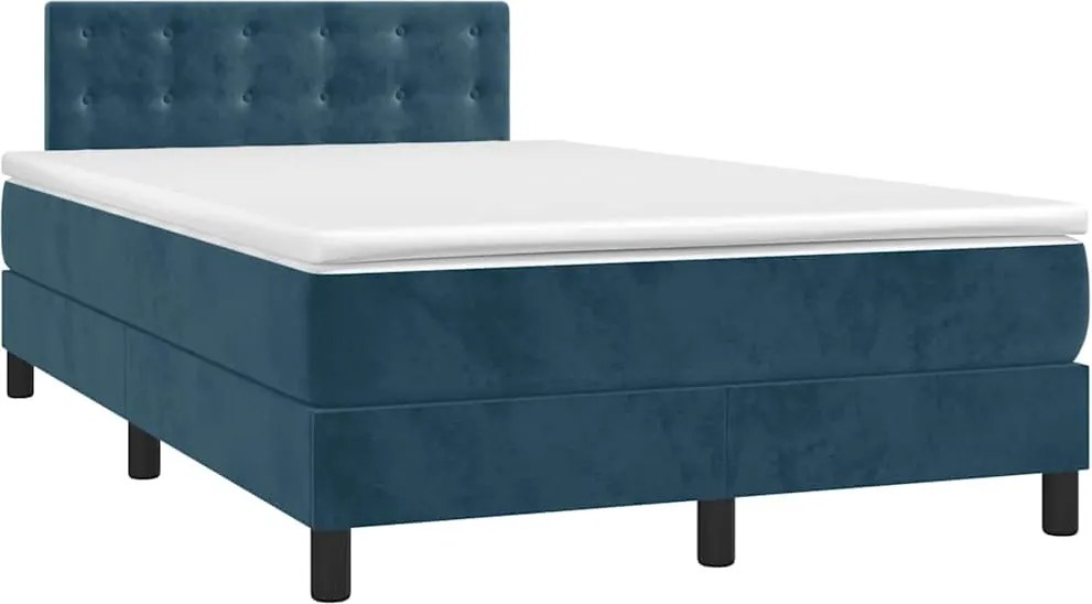 Box spring postel s matrací tmavě modrá 120 x 200 cm samet 3141537