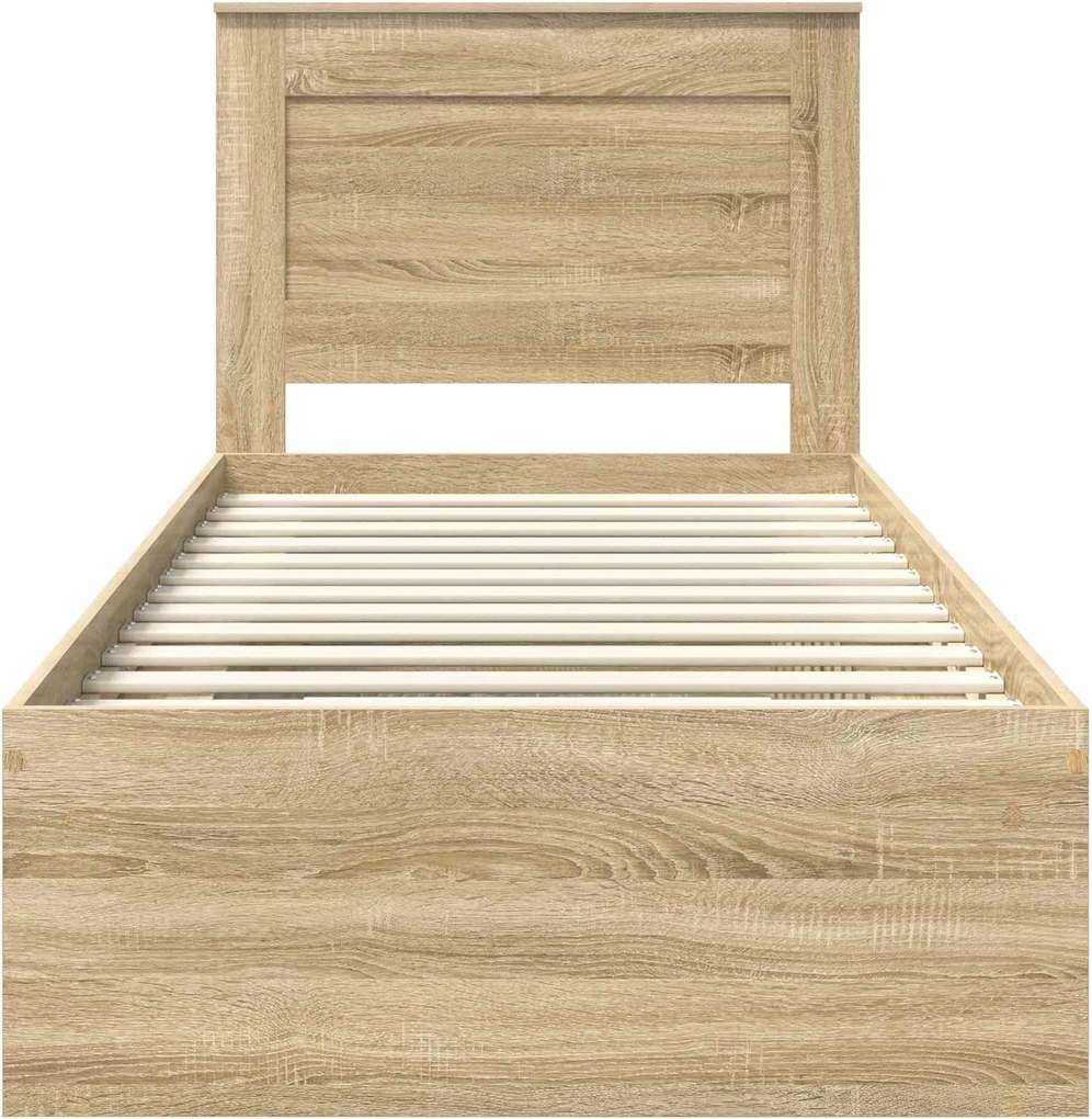 Rám postele s čelo Sonoma dub 75 x 190 cm Masivní borové dřevo 3410146