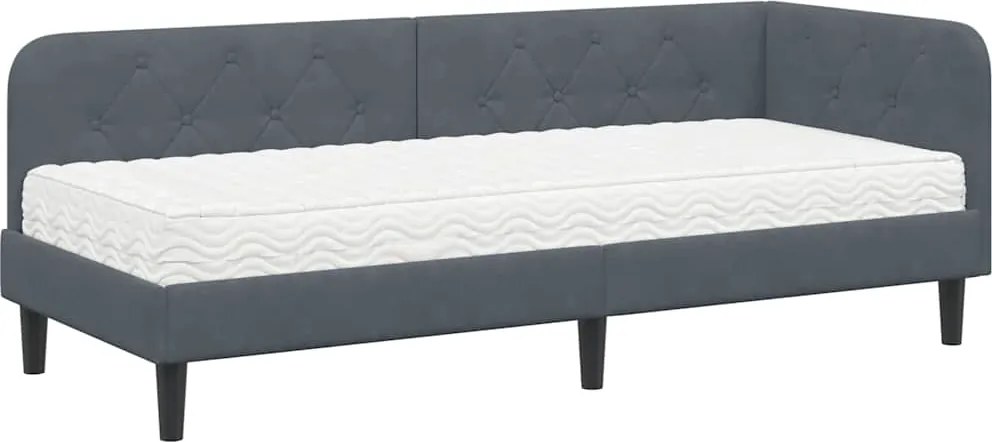 Rohový rám postele Tmavě šedá 80 x 200 cm samet 3394135