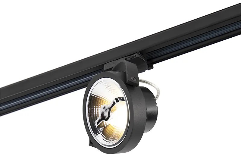 LED 3-fázové kolejnicové bodové světlo černé 15W 2700K vč. AR111 - Expert