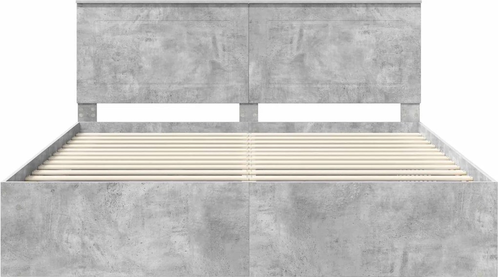 Rám postele s čelo Beton 180 x 200 cm Masivní borové dřevo 3409321